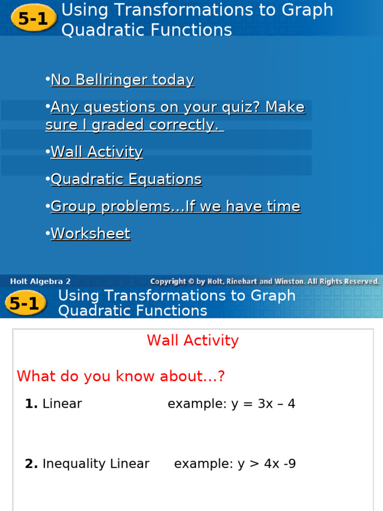 Quadratic Function Transformations Explained | PDF | Quadratic Equation ...