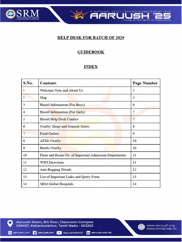 Freshers Guidebook For Batch of 2029 | PDF | Hospital