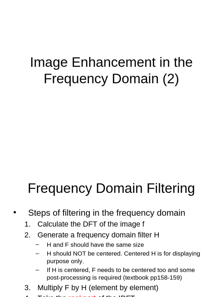 CSE6366 - 11 (Enhancement in Frequency Domain 2) | PDF | Filter (Signal ...