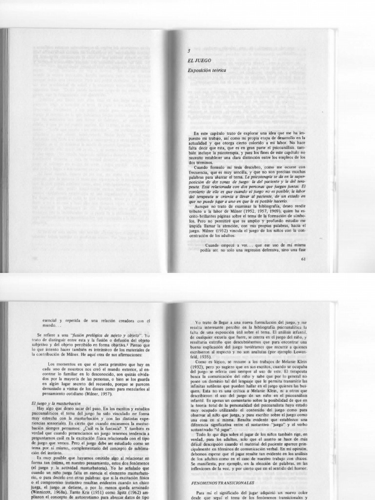 Winnicott - Realidad y Juego - Cap3 | PDF