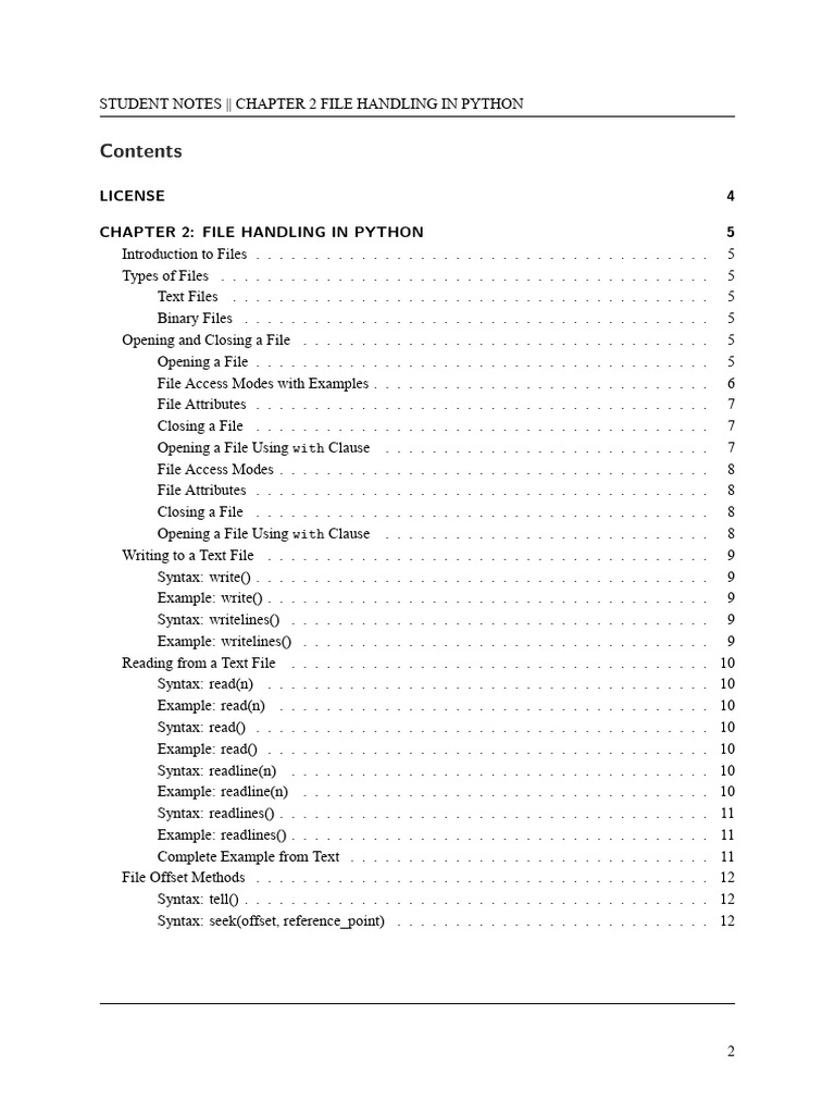 Chap 2 File Handling in Python | PDF | Text File | Computer File