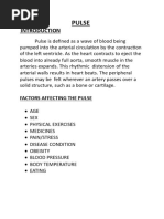 Peripheral Pulse Measurement Sites | PDF