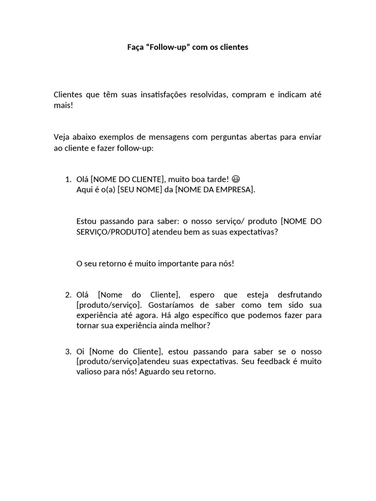Faça Follow-Up Com Os Clientes | PDF