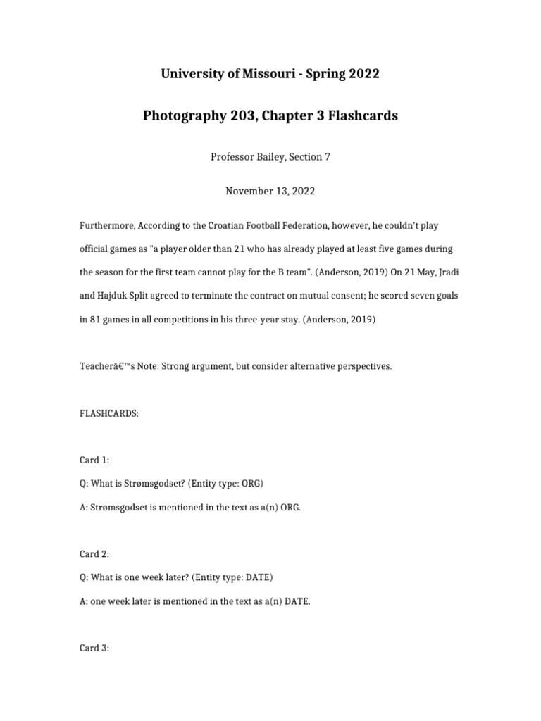 Photography 203 Chapter 3 Flashcards | PDF