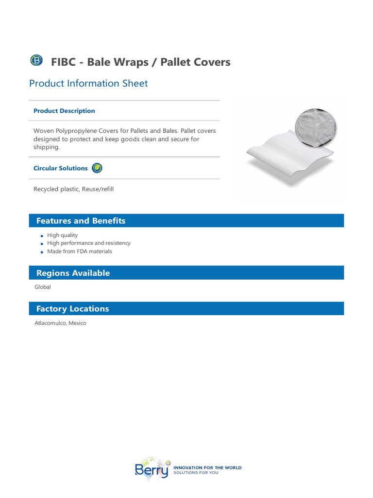 Fibc Bale Wraps Pallet Covers 13478714 | PDF