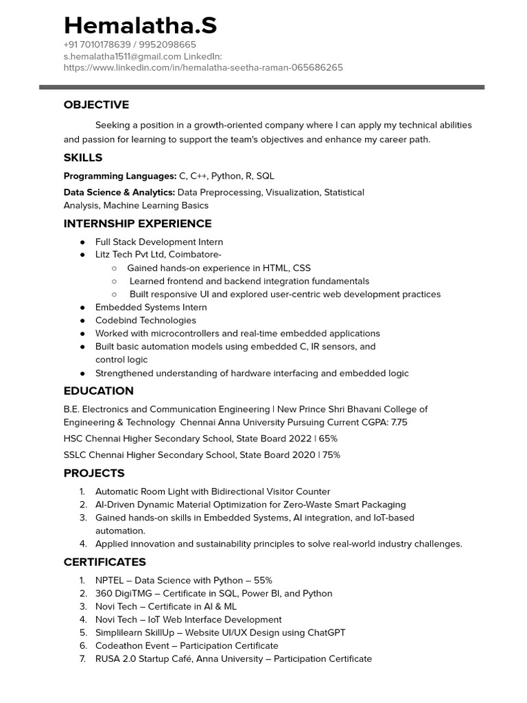 Resume Final | PDF