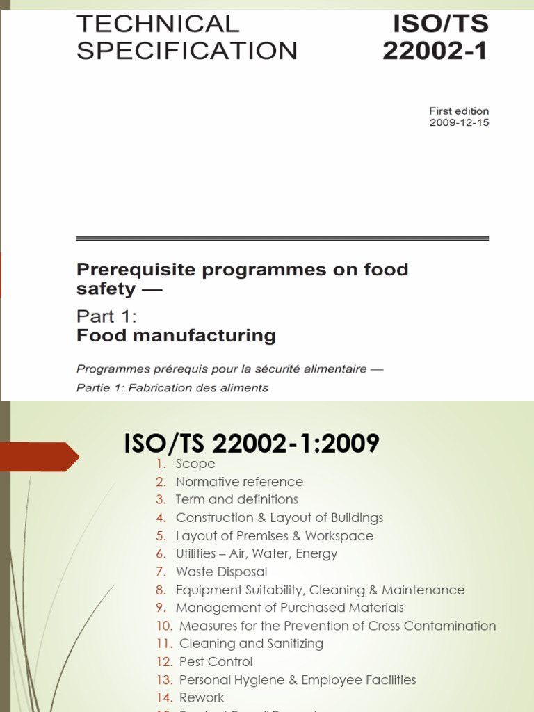 Panduan ISO/TS 22002-1 untuk Keamanan Pangan | PDF
