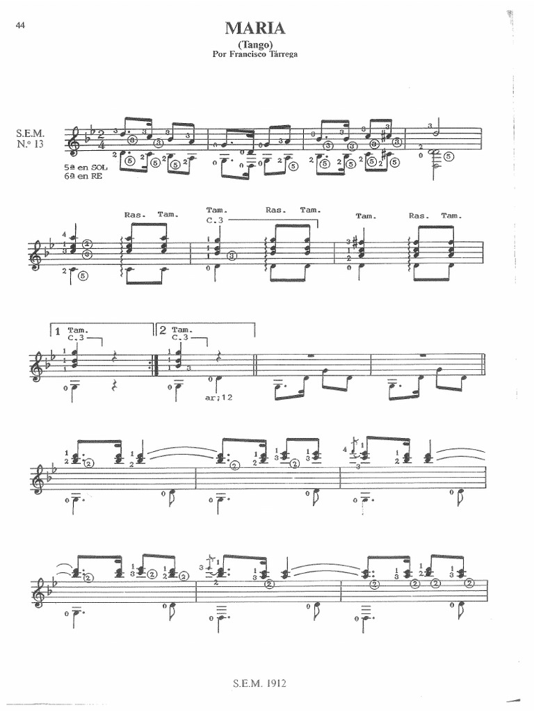 Maria (Tango) - Francisco Tarrega | PDF