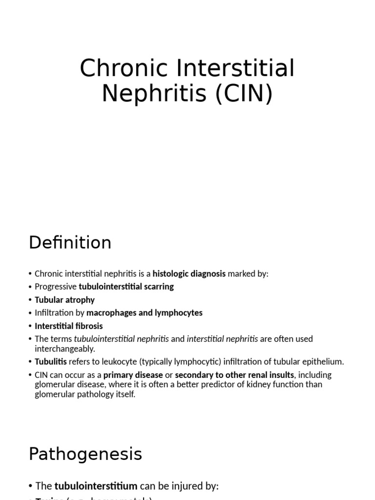 Chronic Interstitial Nephritis | PDF | Clinical Medicine | Diseases And ...