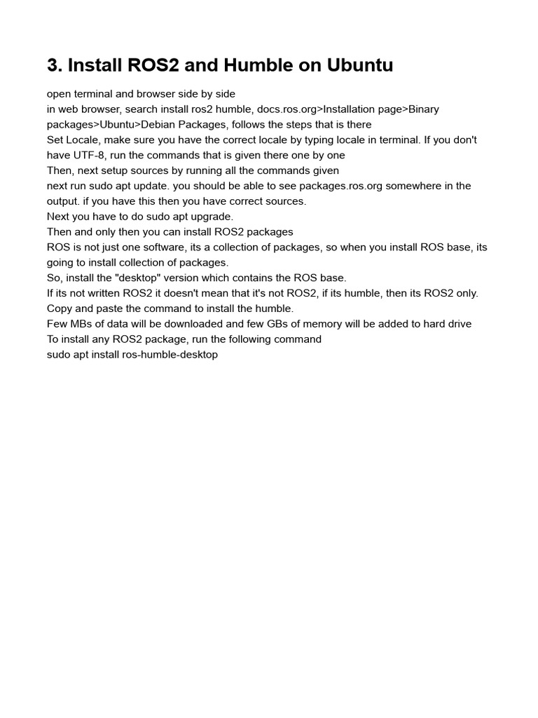 Install ROS2 and Humble On Ubuntu | PDF