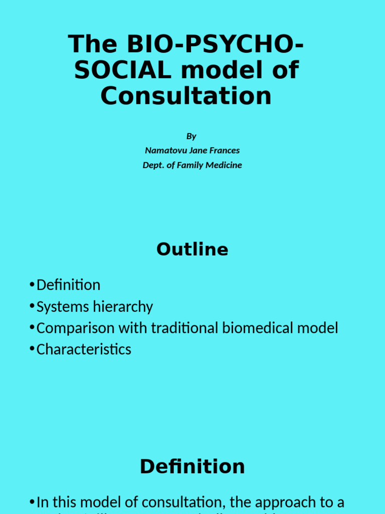 The Bio-Psychosocial Model of Consultation | PDF