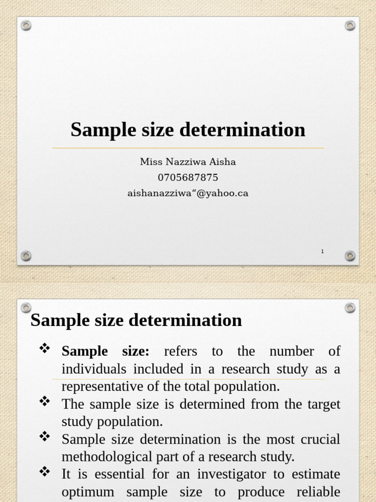 1 - Sample Size Determination | PDF | Sample Size Determination ...