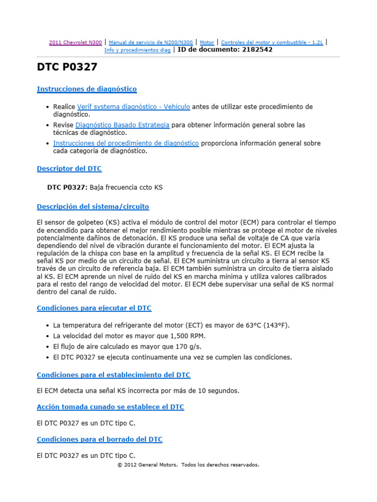 DTC P0327 | PDF | Red eléctrica | Conector eléctrico