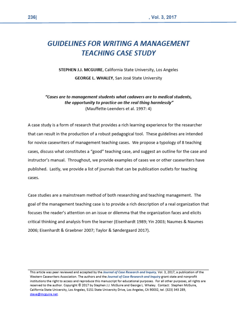 How To Write A Case Study | PDF | Case Study | Franchising