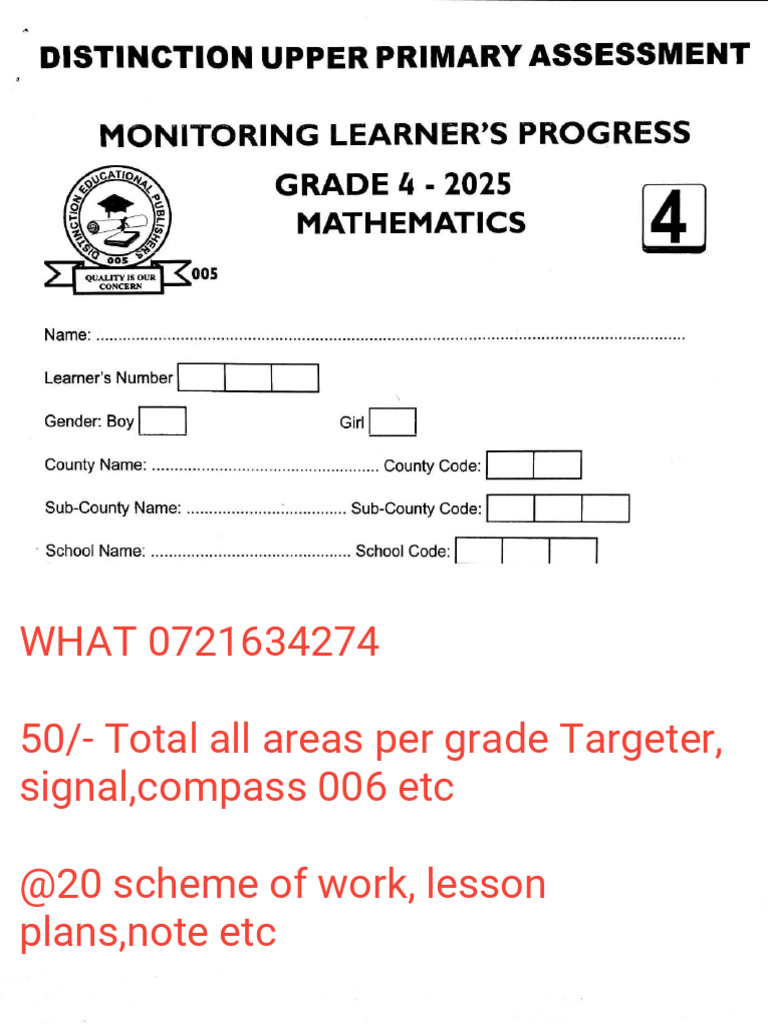 Grade 4 005 Distinction All Subjects With Marking Scheme01 - Sign | PDF