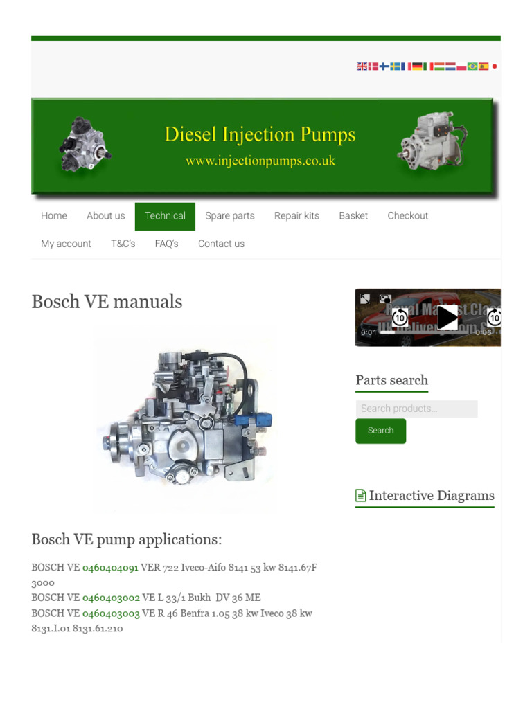 Bosch VE Injection Pump Manuals | PDF | Volkswagen | Sedans