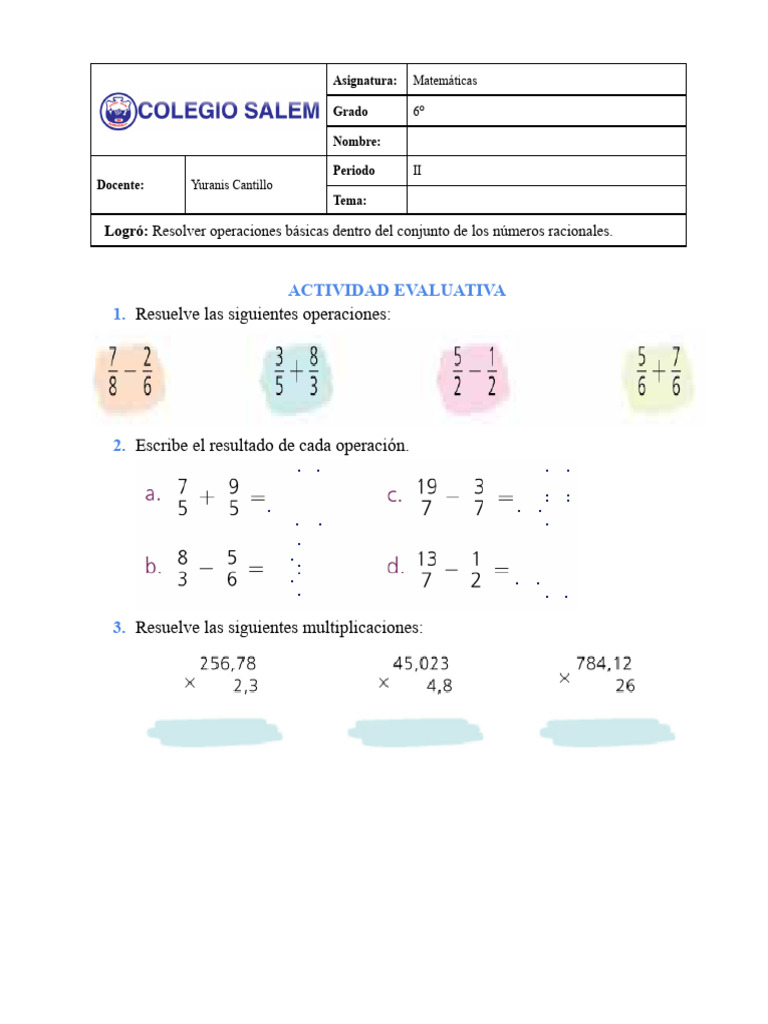 Ae2.3 Recta Numerica.docx (1) | PDF