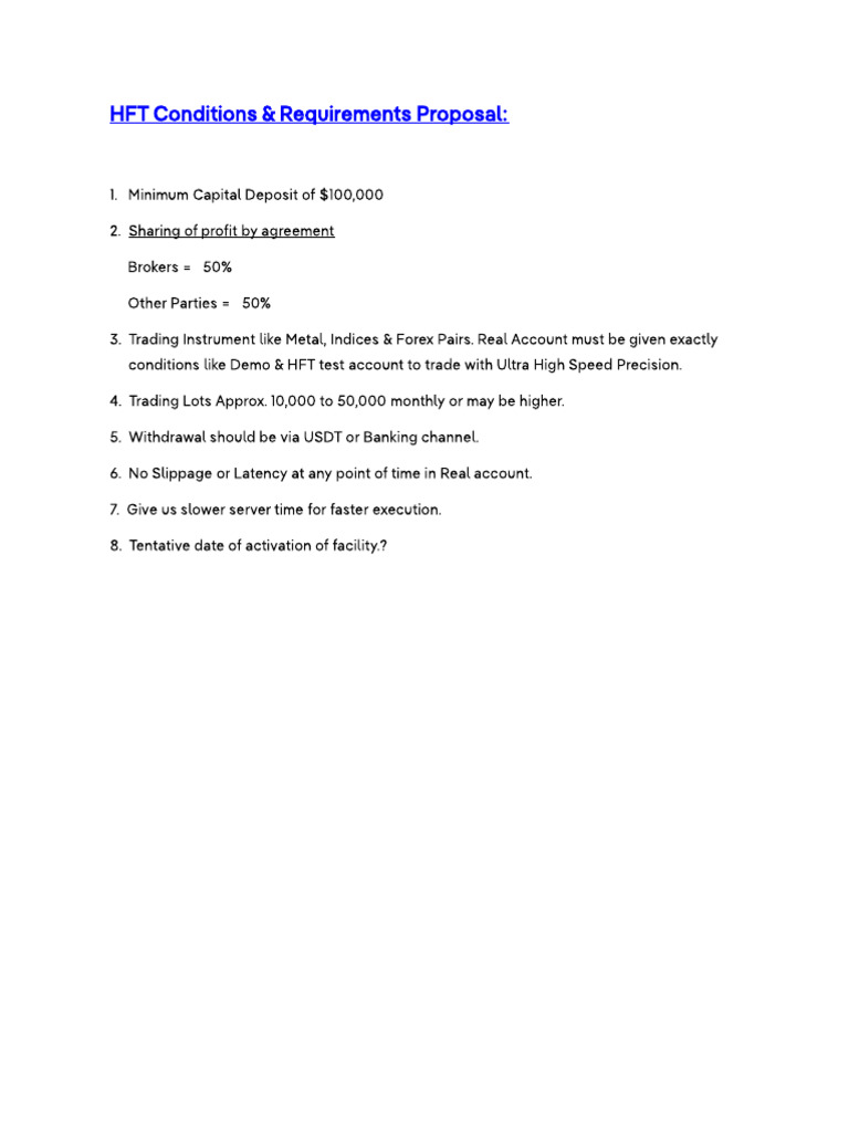 HFT Proposal | PDF