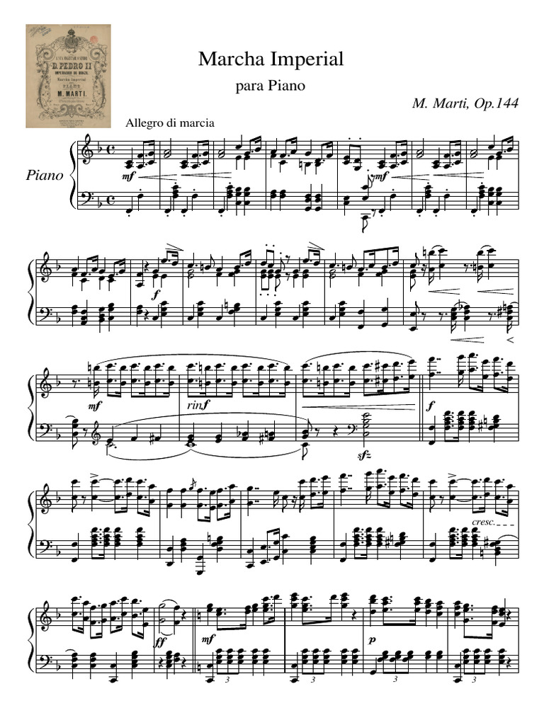 Piano Score: Marcha Imperial Op.144 | PDF | Musical Compositions ...