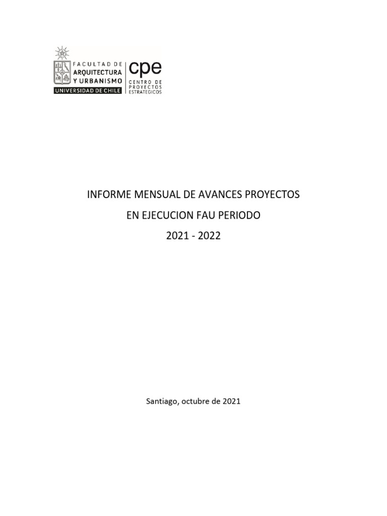Informe Avances Proyectos FAU Octubre 2021 | PDF | Ascensor