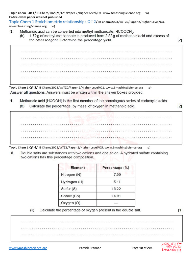 Ib All HL Eq Final Master p2 23w To 20w Topic 1 | PDF