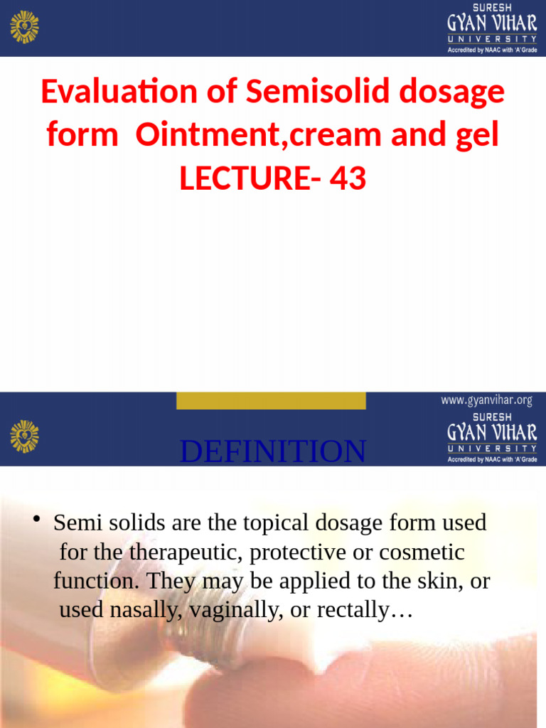 Evaluation of Semisolid Dosage Forms | PDF | Topical Medication