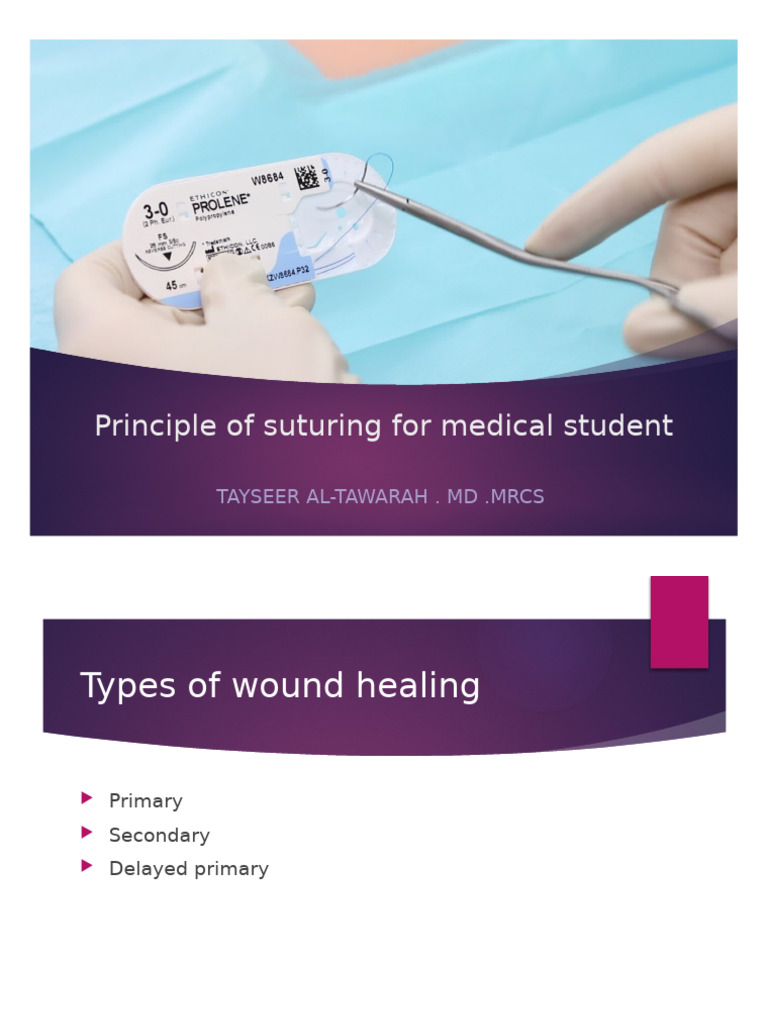 Suturing Principles for Medical Students | PDF | Surgical Suture | Wound
