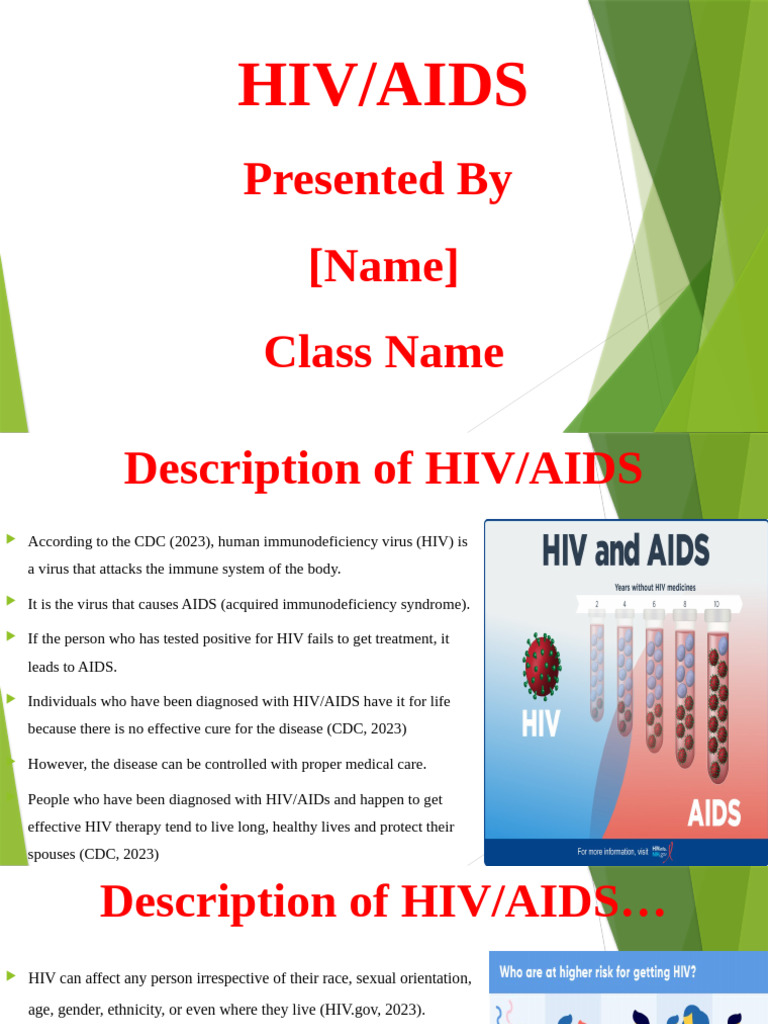 HIV AIDs Presentation | PDF | Hiv/Aids | Management Of Hiv/Aids