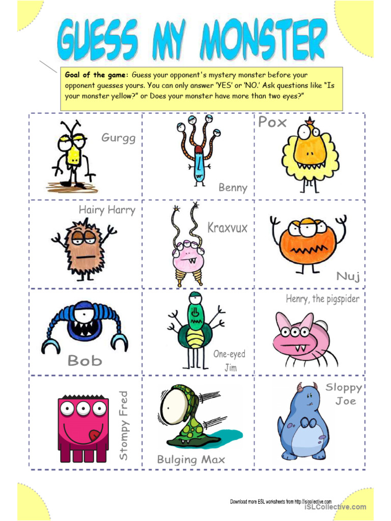 Monster Guessing Game Rules | PDF