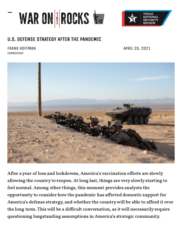 U.S. Defense Strategy After The Pandemic - Abr 2021 | PDF | United ...
