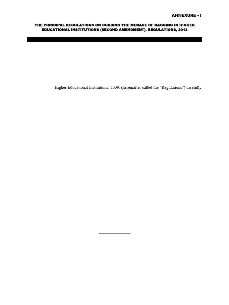 Anti Ragging Undertaking Student Parent | PDF | Justice | Crime & Violence