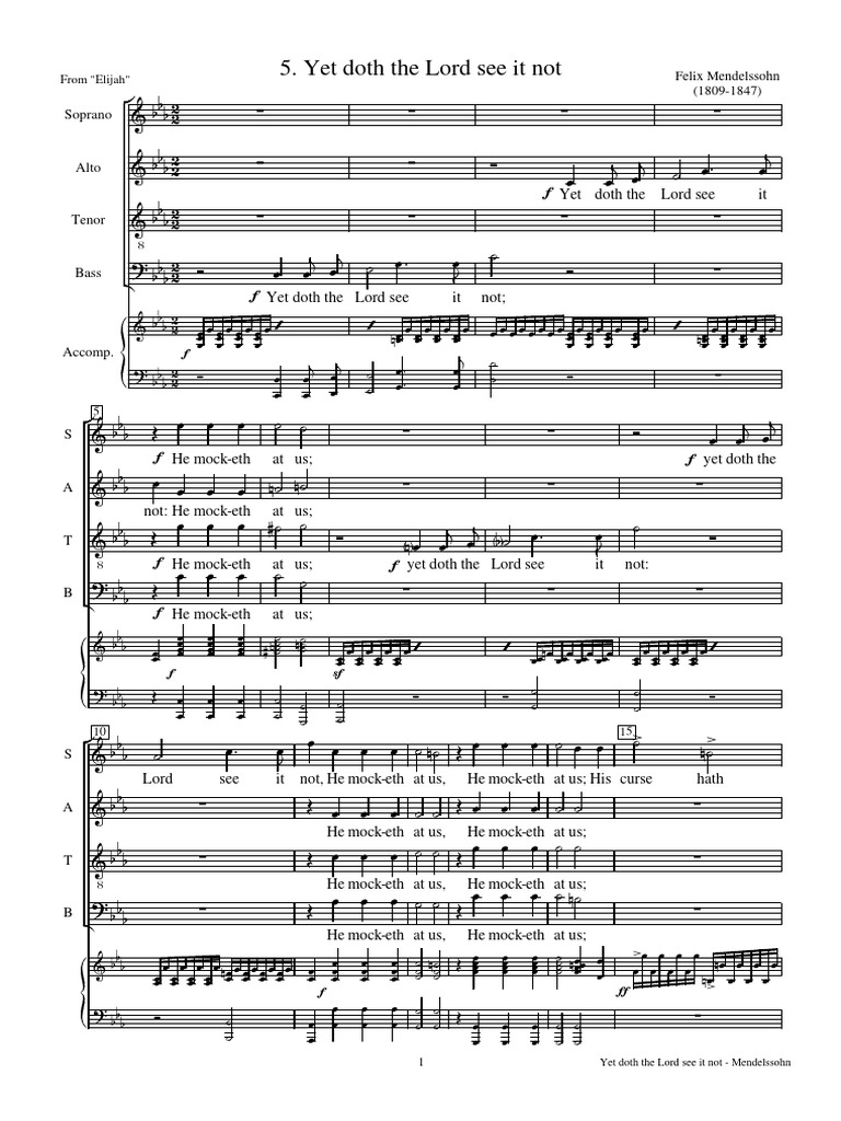 Mendelssohn's "Yet Doth the Lord See" | PDF | Music Based On The Bible ...