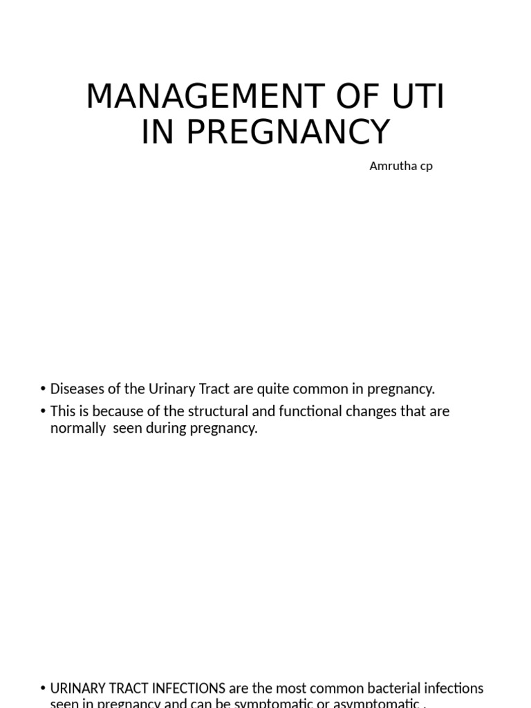 UTI Management in Pregnancy Guidelines | PDF | Urinary Tract Infection ...