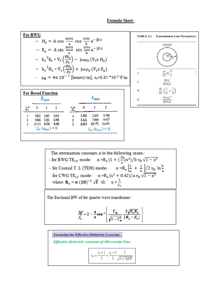 Bessel Functions and Attenuation Constants | PDF