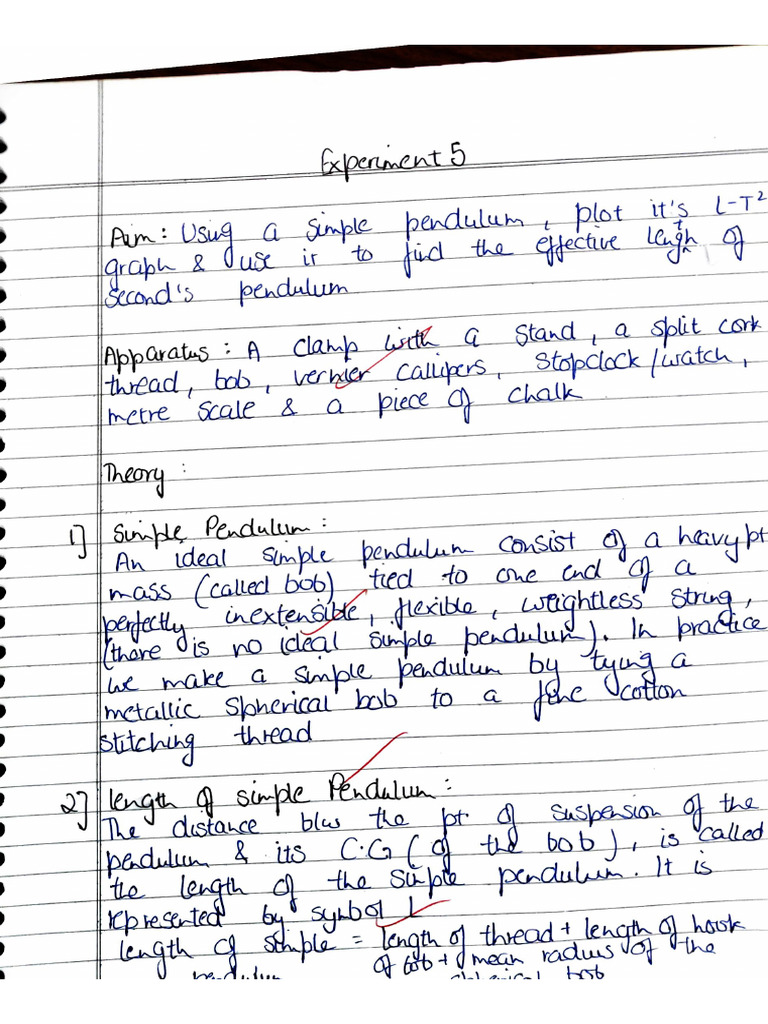 Simple Pendulum Experiment | PDF