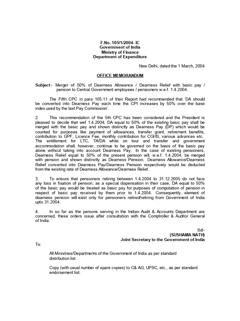DA Merger with Basic Pay Effective 2004 | PDF | Government