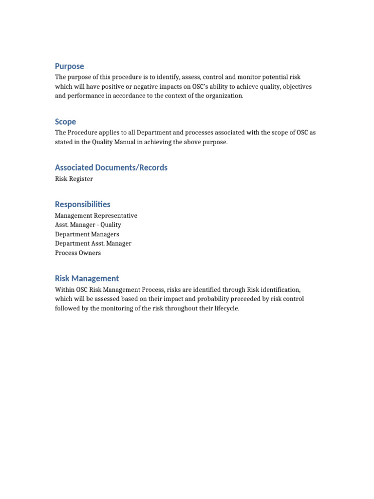 Risk Management | PDF