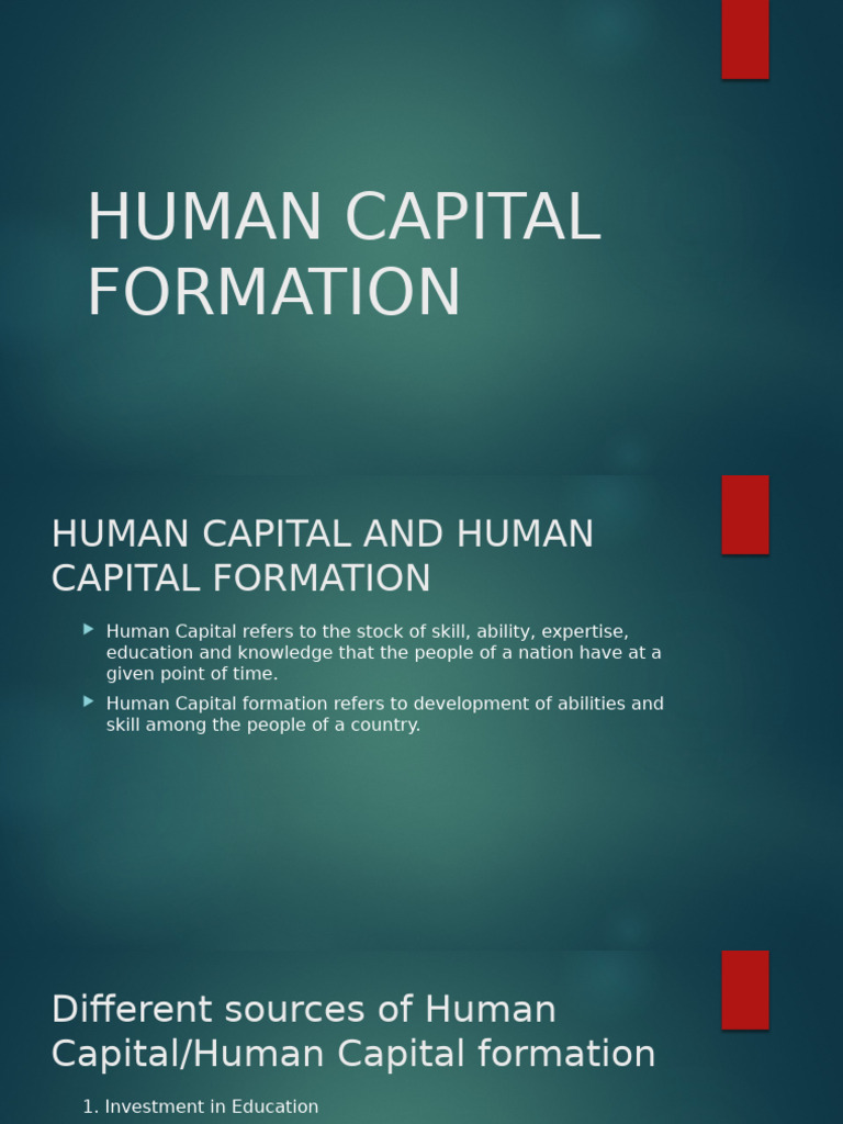 Sources of Human Capital Formation | PDF | Cost Of Living | Human Capital