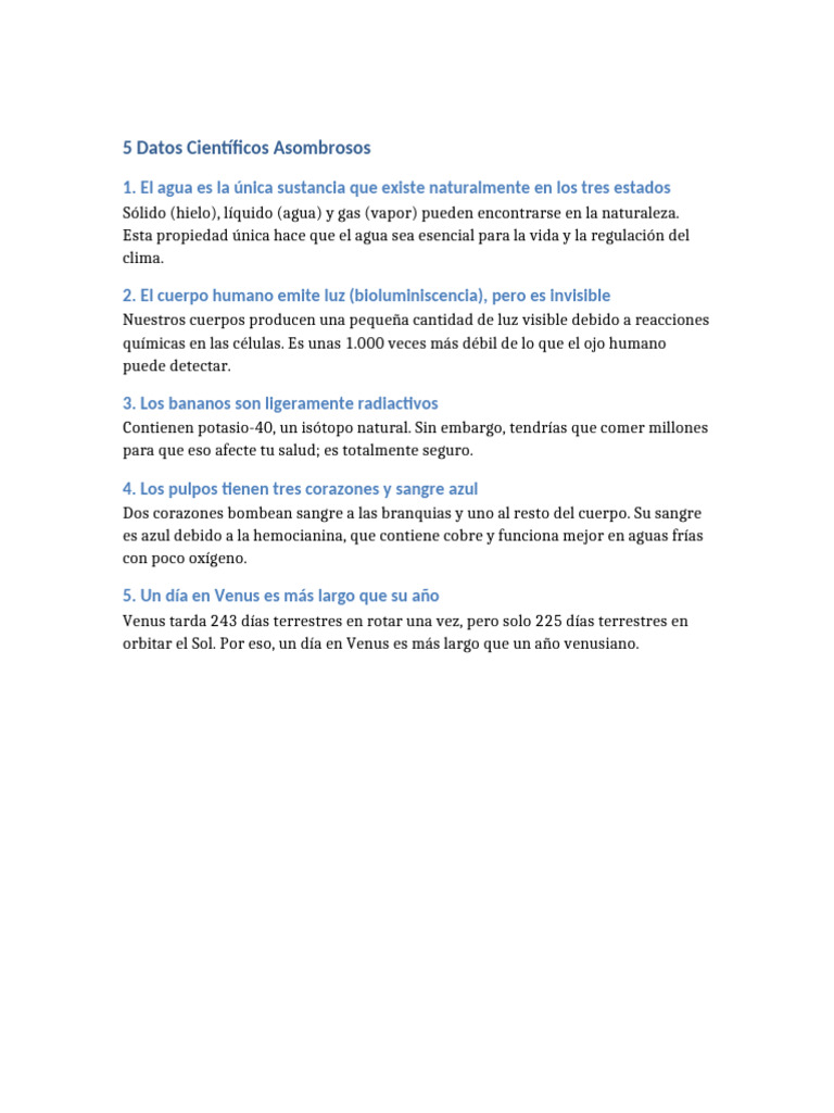 Datos_Cientificos_Asombrosos (1) | PDF
