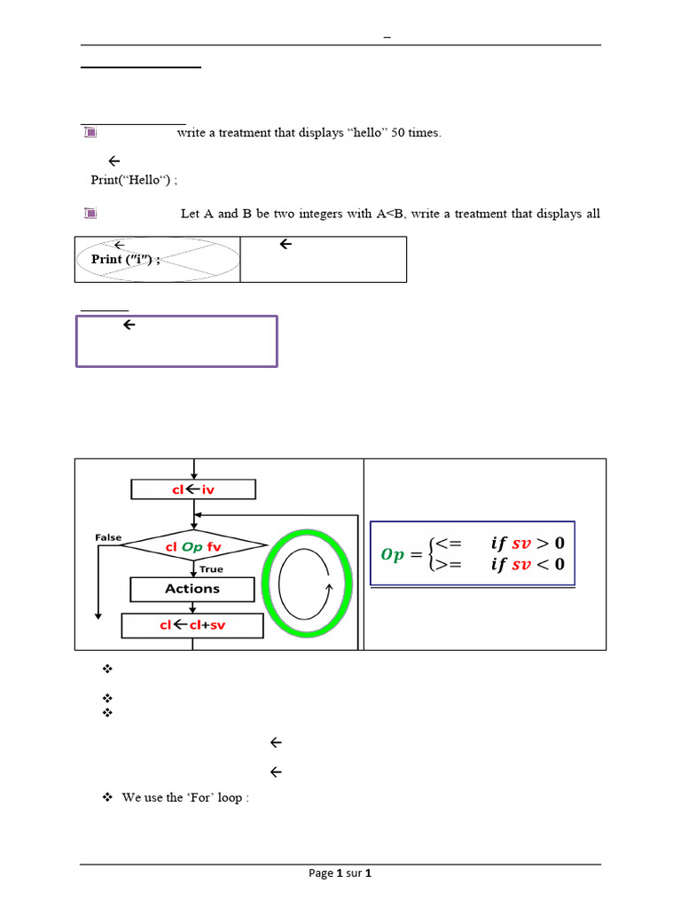 1) Iterative Structures - For | PDF