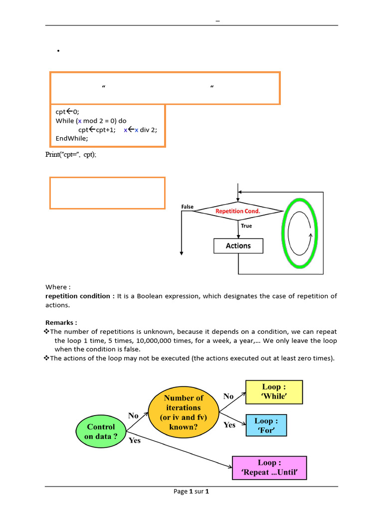 3) Iterative Structure - While | PDF