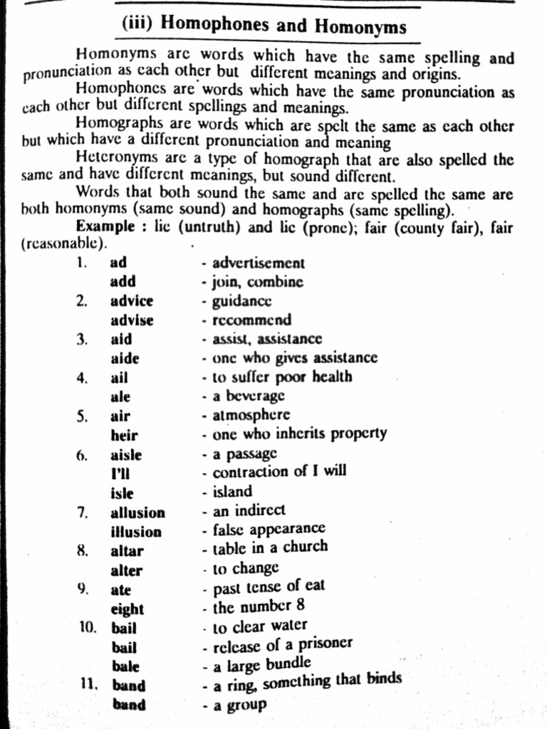 Harmony and Homonyms Words PDF | PDF