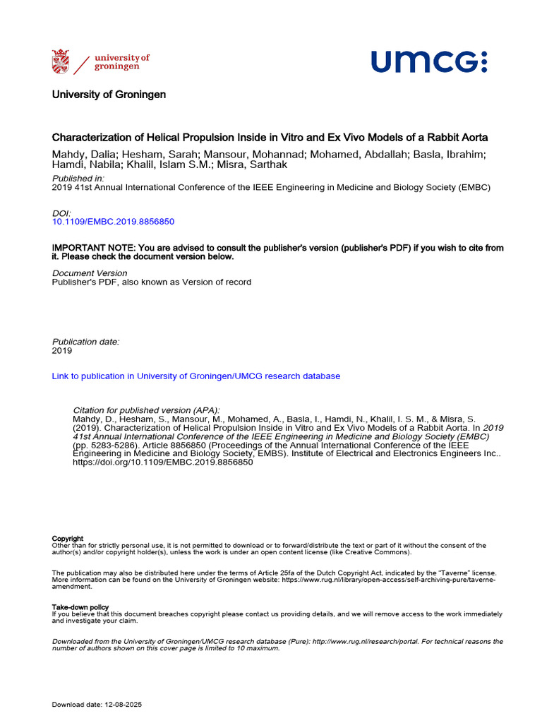 Characterization of Helical Propulsion Inside in Vitro and Ex Vivo ...