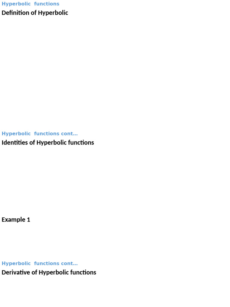 7.3 Hyperbolic Functions | PDF