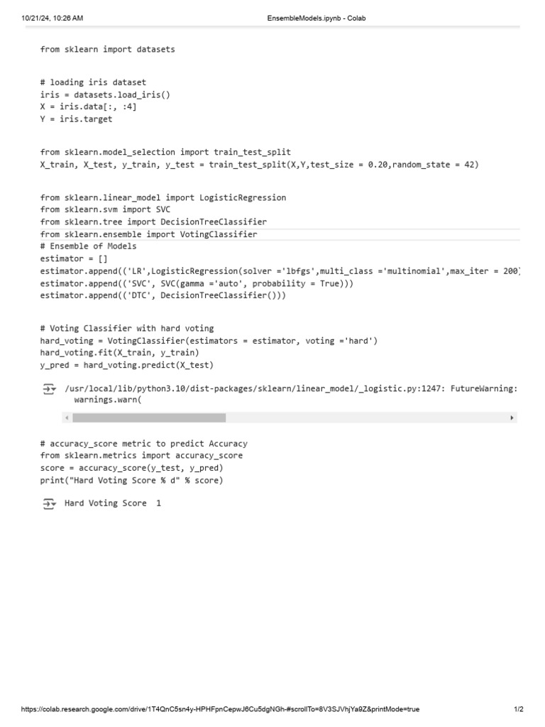 EnsembleModels - Ipynb - Colab | PDF