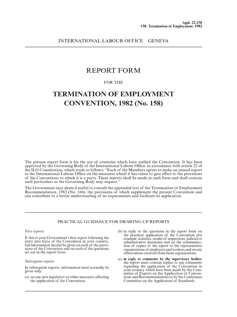 ILO Termination of Employment Report Guide | PDF | International Labour ...