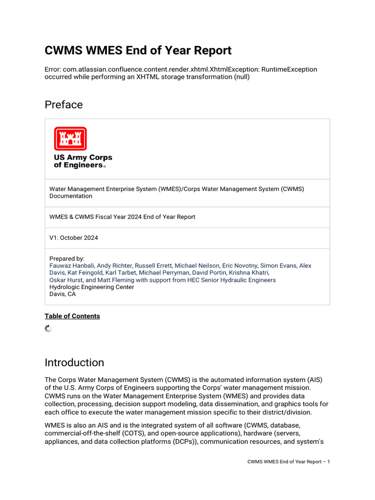 CWMS WMES End of Year Report-V6-20250711 - 011356 | PDF | Databases ...