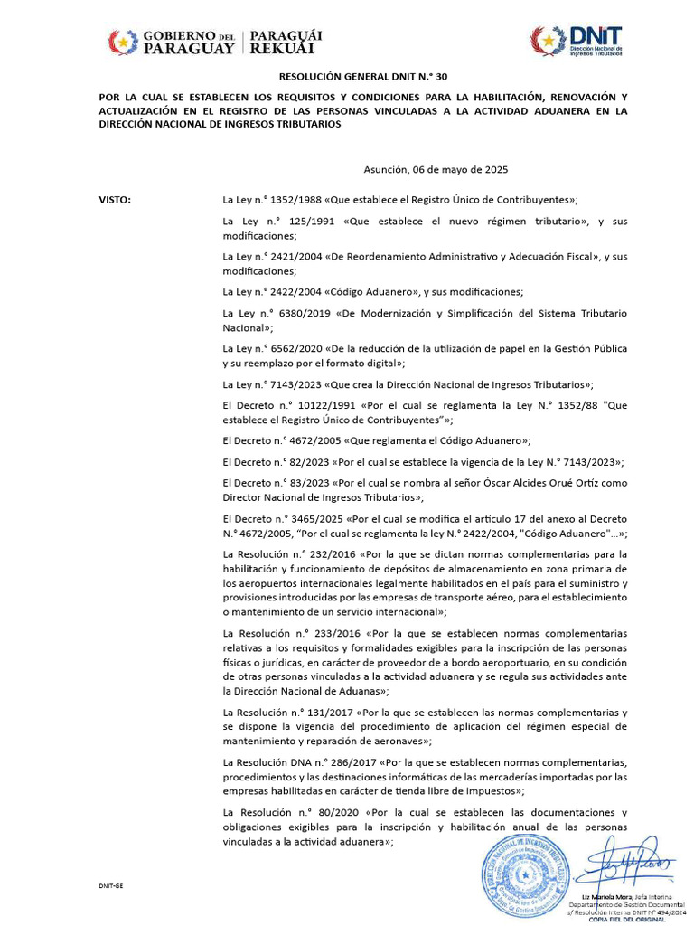 Registro de Firma DNIT Paraguay | PDF | aduana | Aeropuerto