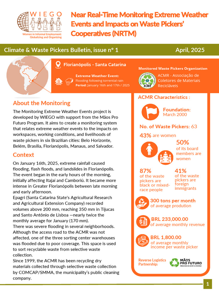 Climate Waste Pickers Bulletin No1 | PDF | Rain | Flood