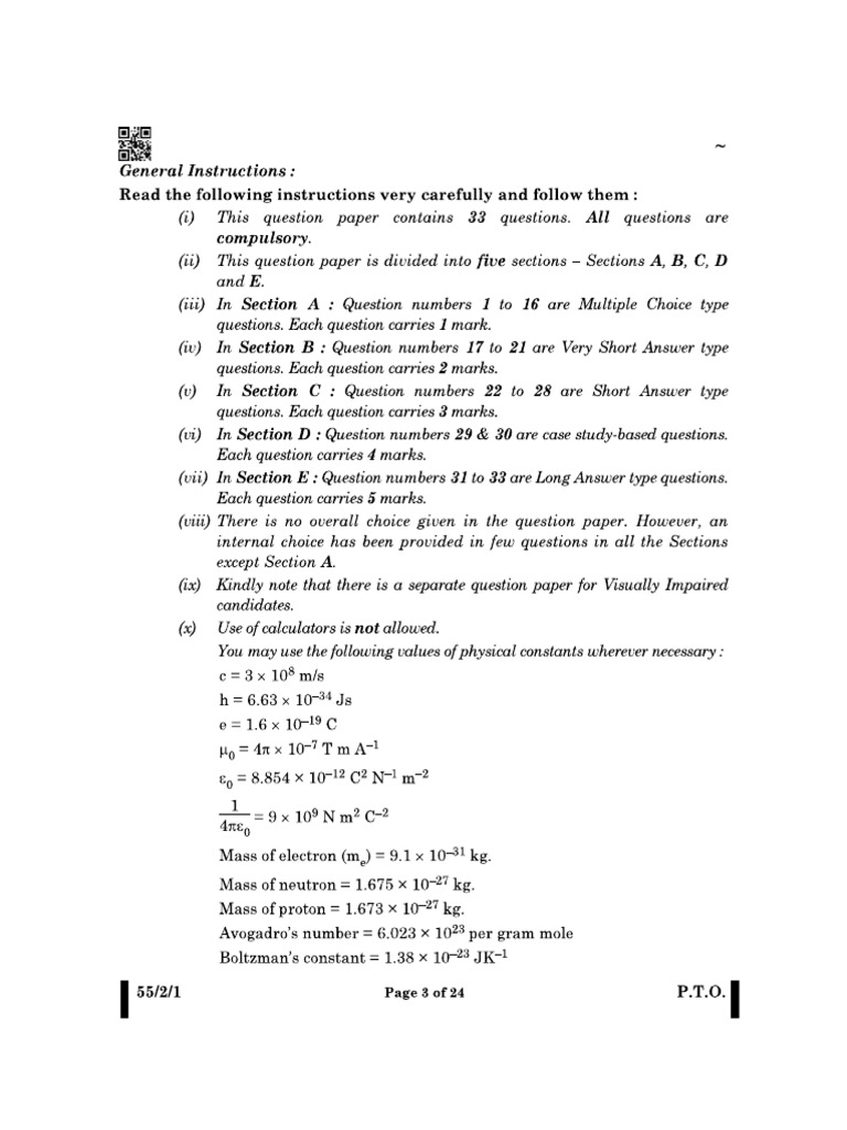 Question Paper Sample 2 | PDF